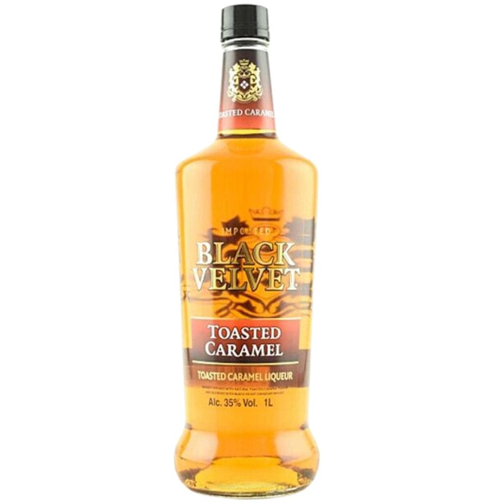 BLACK VELVET IMPORT TOASTED CARAMEL CANADIAN WHISKY 35% 1LT – The Wine ...