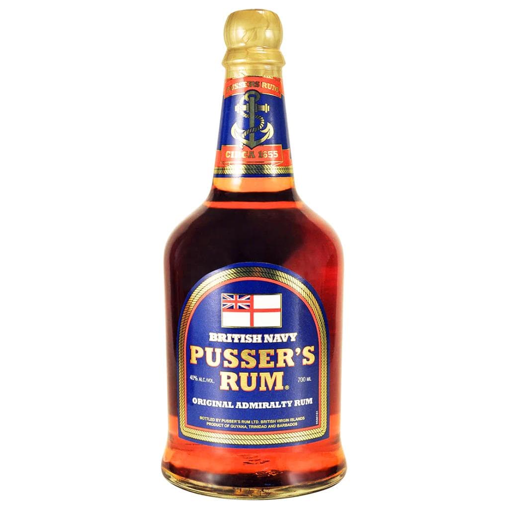 PERSONALISED PUSSER'S RUM NAVY BLUE LABEL RUM 40% 700ML – The Wine ...
